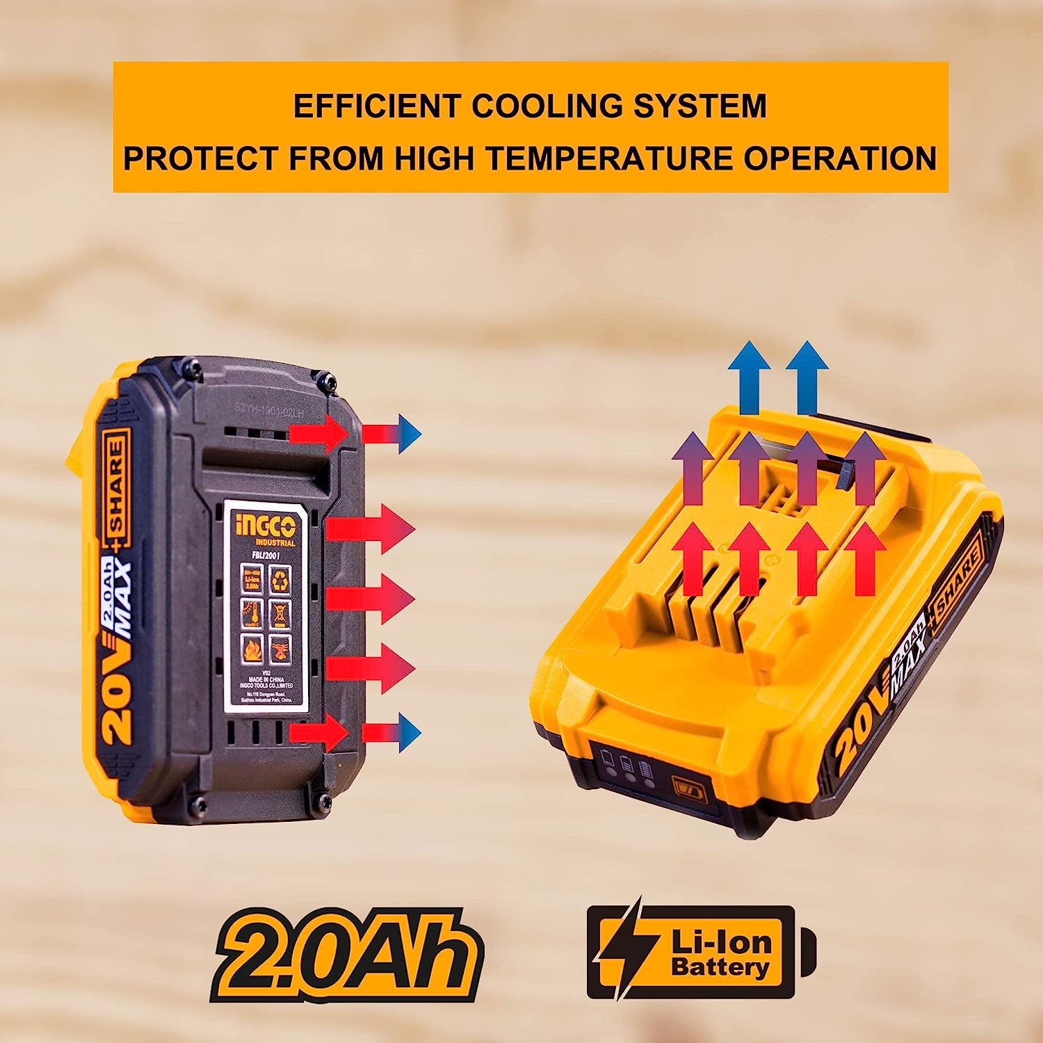 INGCO ingco& ingco tool& lithium-ion battery pack