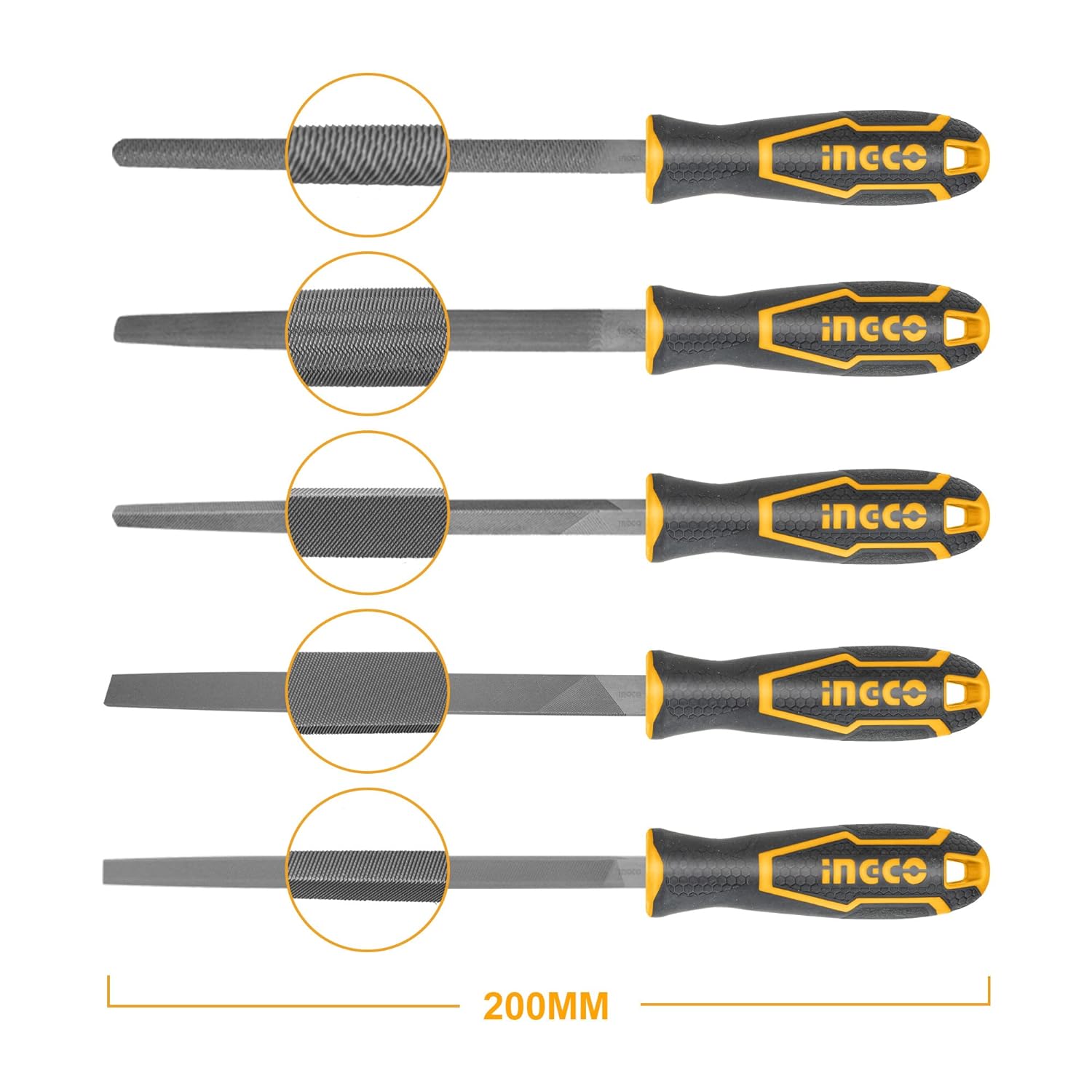 INGCO Hand Tools 5 Pcs steel file set HKTFS0508