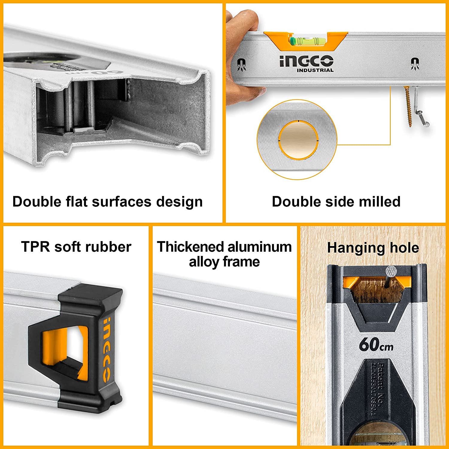 INGCO Measuring Tools Spirit level with powerful magnets HSL38060M