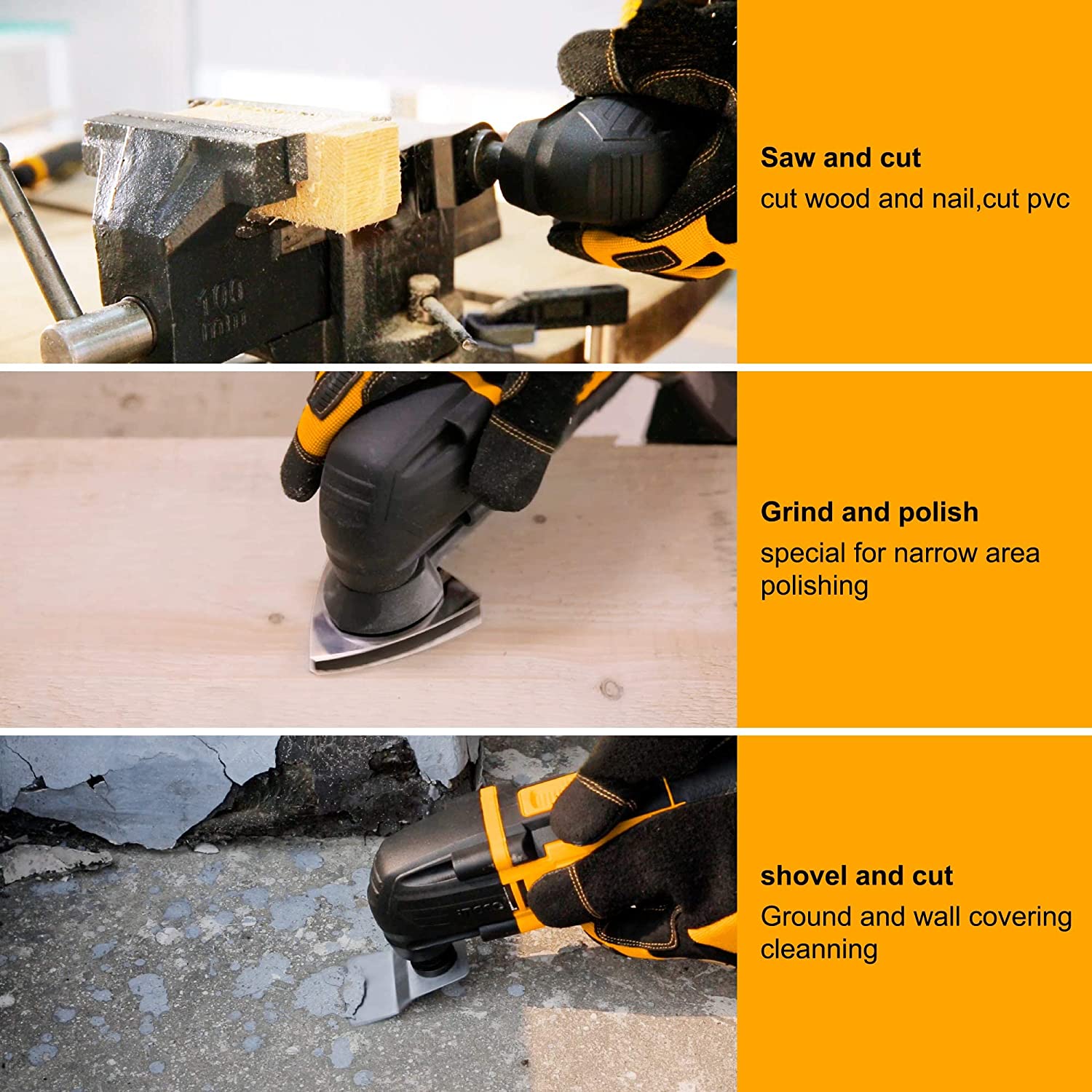 INGCO Power Tools INGCO Multi Tool Set, with 7 PCS Blades Set & Sand ...