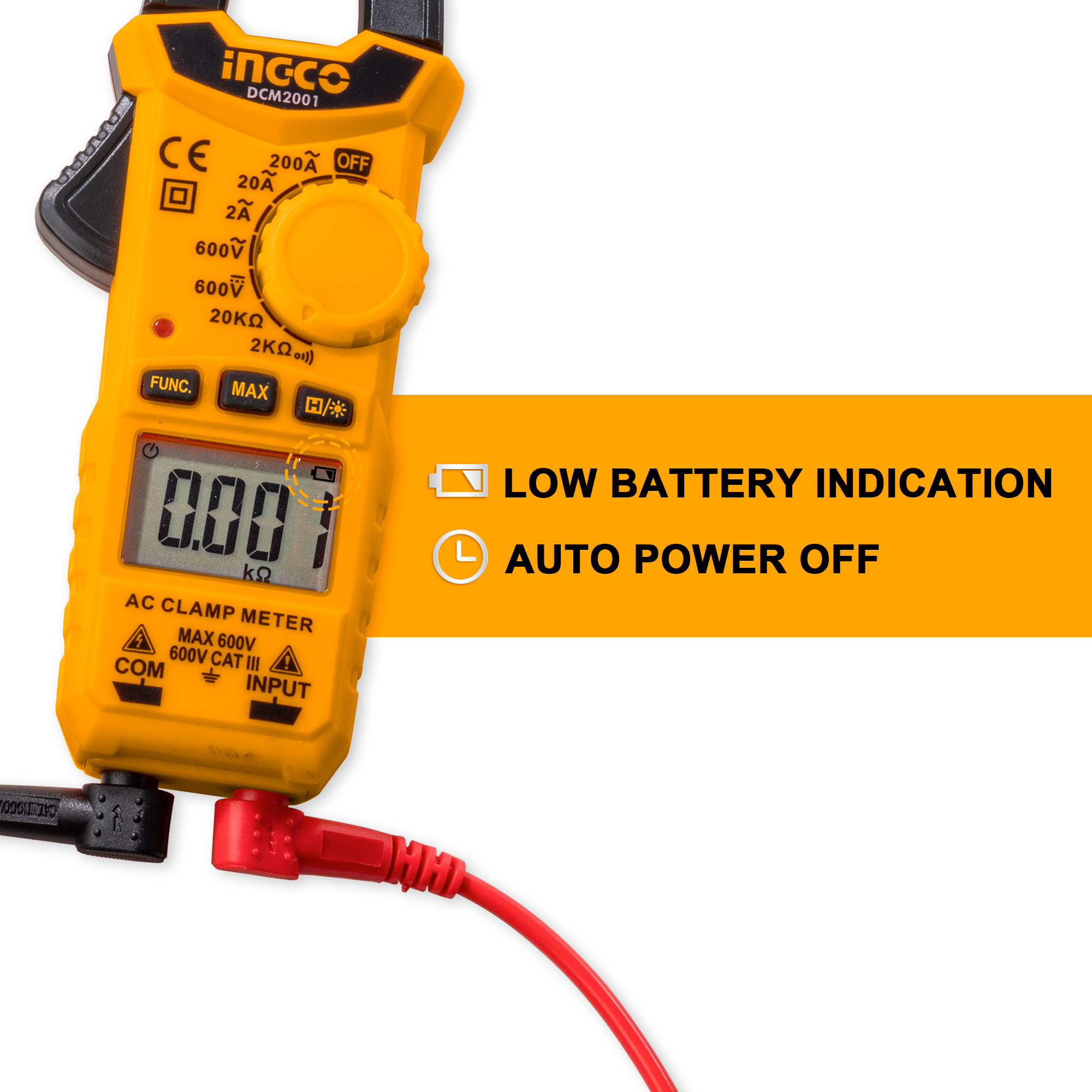INGCO Measuring Tools Digital AC clamp meter DCM2001