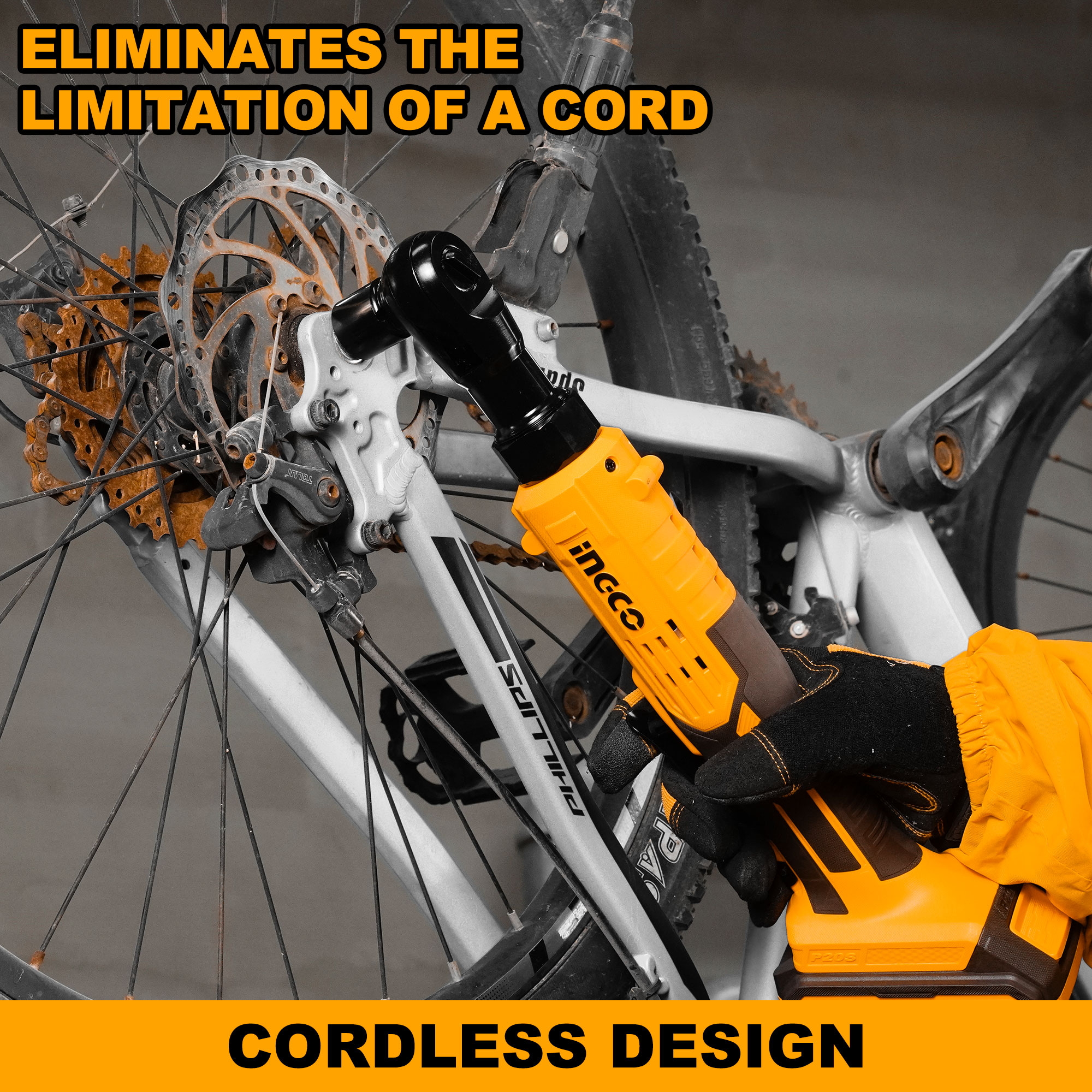 INGCO Power Tools INGCO Cordless Drive Ratchet, 65Nm, with 3 pcs ...