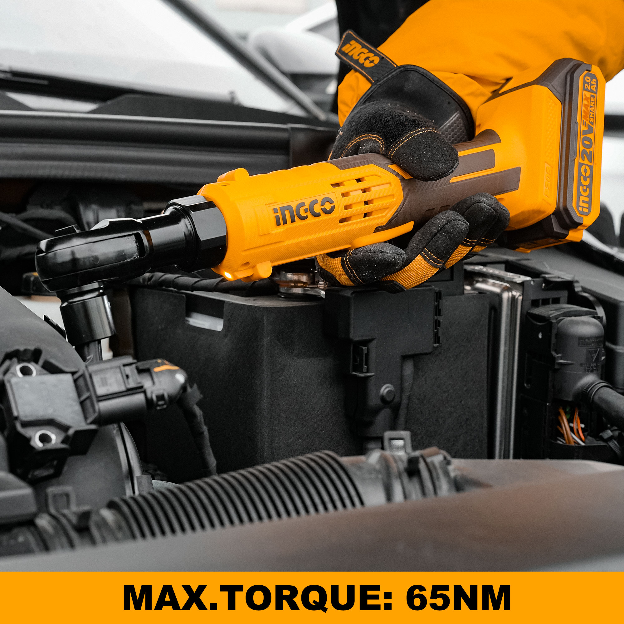 INGCO Power Tools INGCO Cordless Drive Ratchet, 65Nm, with 3 pcs ...