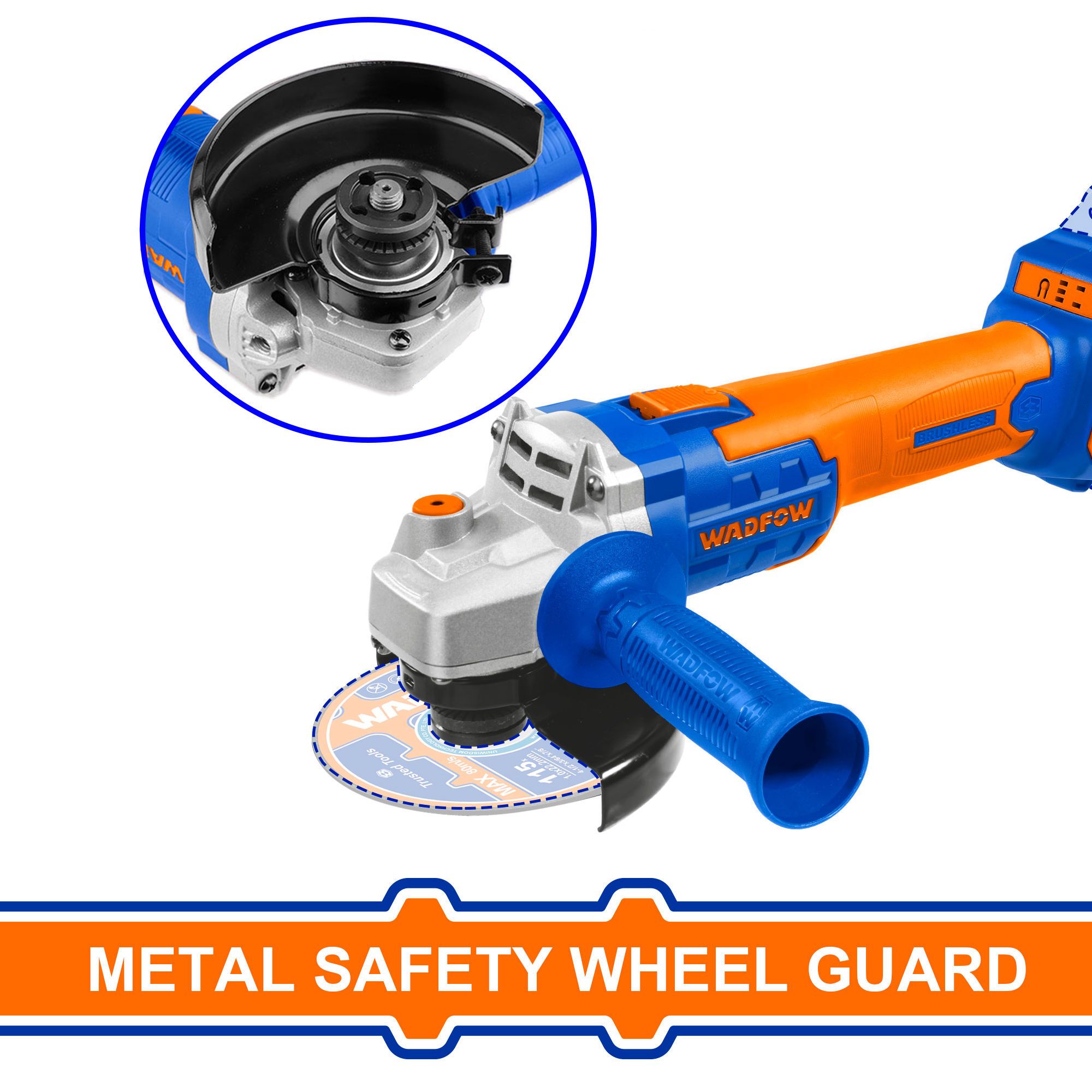 WADFOW Cordless Angle Grinder for Home Use